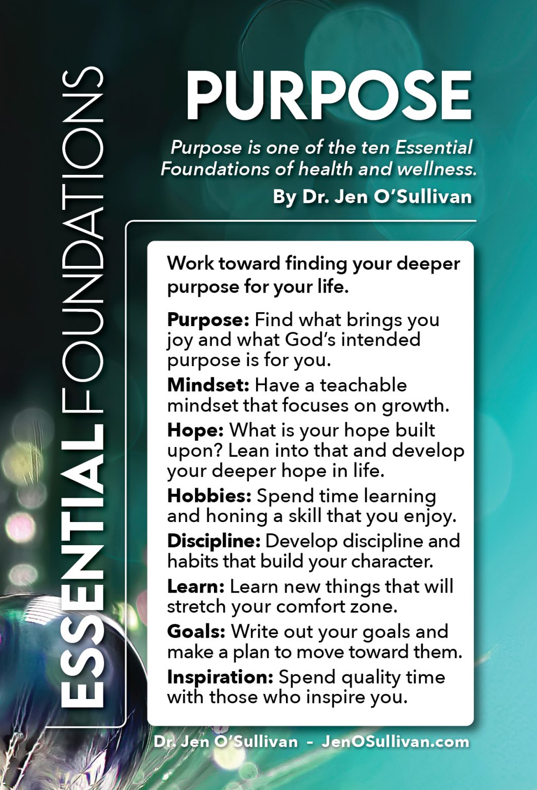 Purpose – Essential Foundation of Health